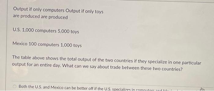 Output if only computers Output if only toys are | Chegg.com