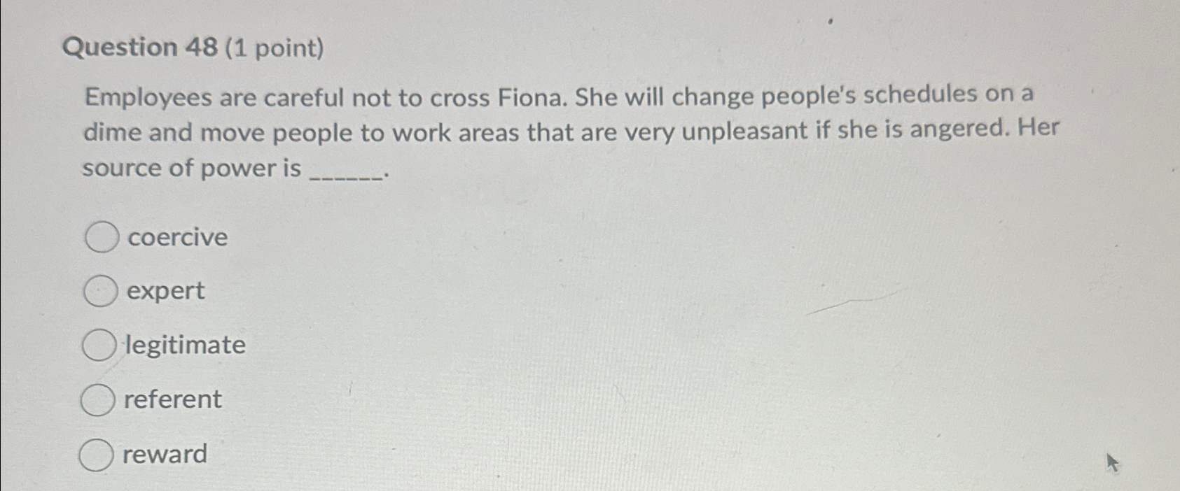 Solved Question 48 (1 ﻿point)Employees are careful not to | Chegg.com