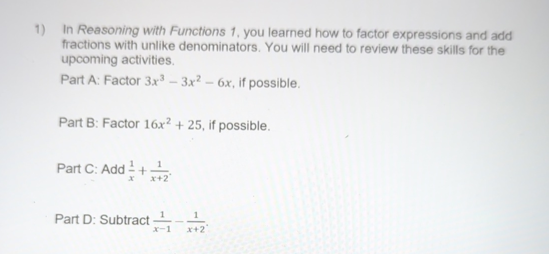 Solved In Reasoning with Functions 1, ﻿you learned how to | Chegg.com