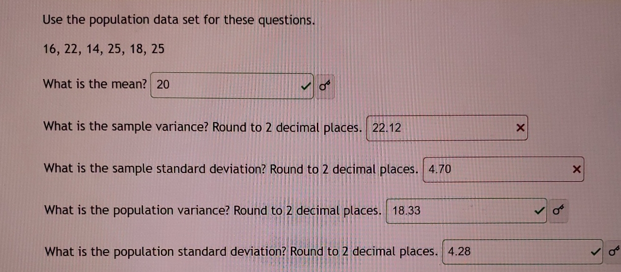 Solved Use the population data set for these | Chegg.com
