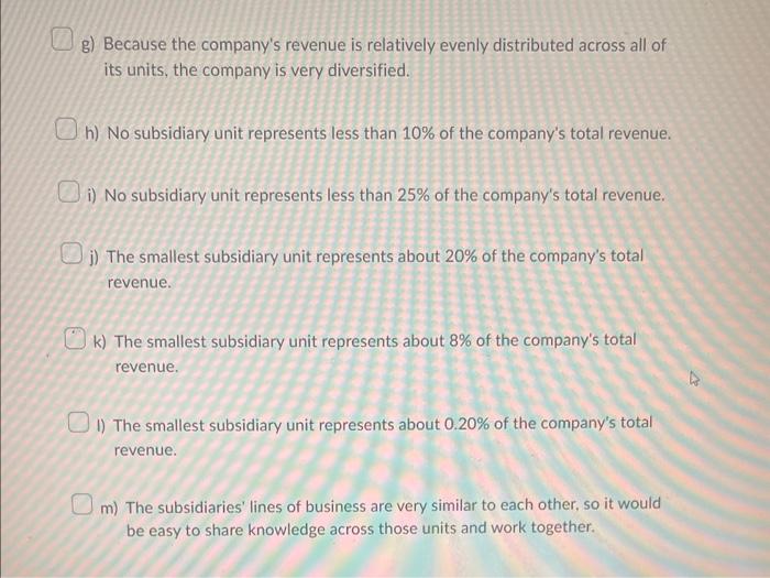 Solved This question analyzes corporate diversification. | Chegg.com