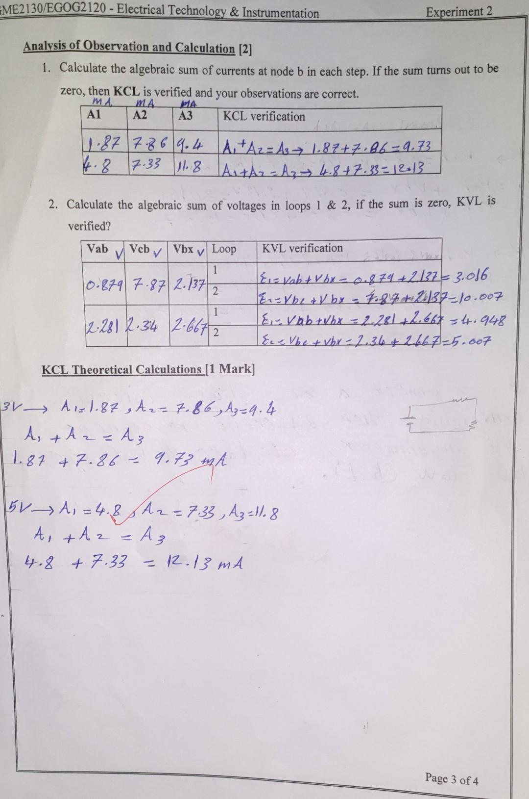 Solved Aim: a) To verify Kirchhoff's current law (KCL) b) To | Chegg.com