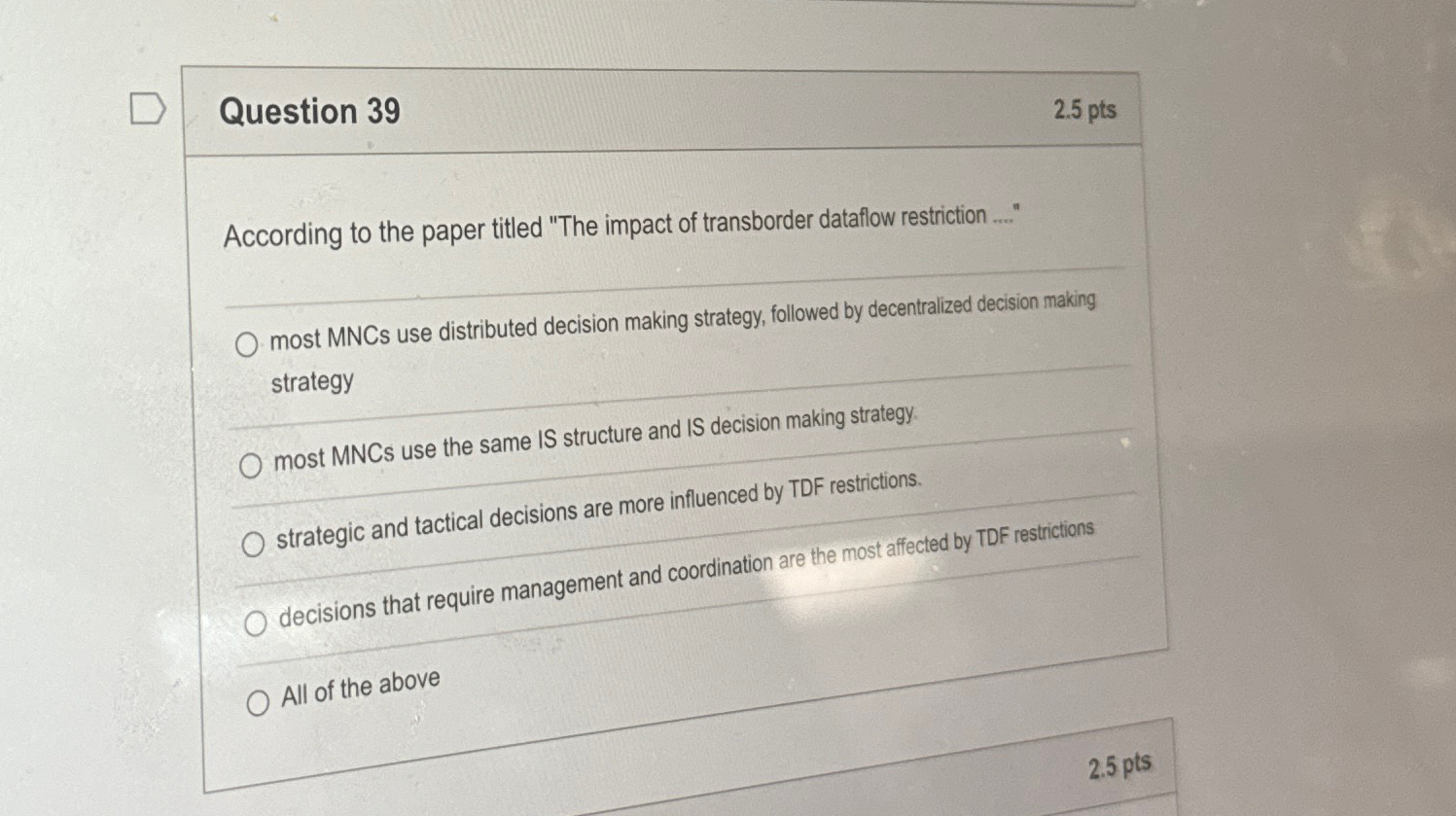 Solved Question 392.5 ﻿ptsAccording to the paper titled "The | Chegg.com