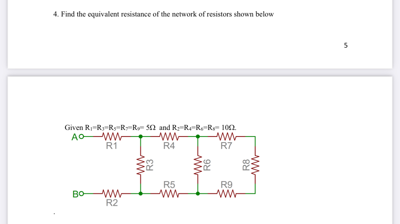 Solved Find the equivalent resistance of the network of | Chegg.com