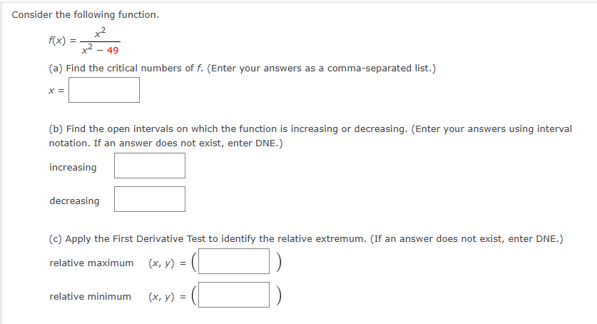 Solved Consider the following function. | Chegg.com