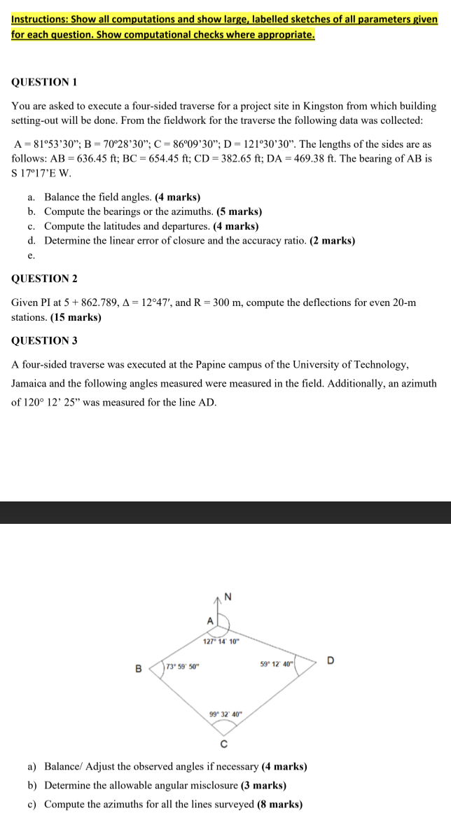 Instructions: Show all computations and show large, | Chegg.com