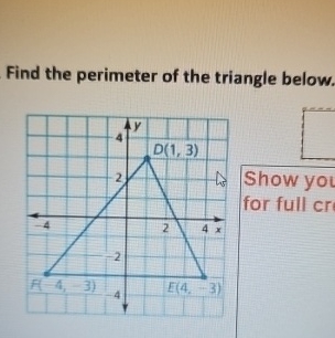 Solved Find the perimeter of the triangle below. | Chegg.com