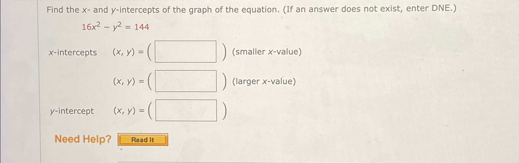 Solved Find the x - ﻿and y-intercepts of the graph of the | Chegg.com