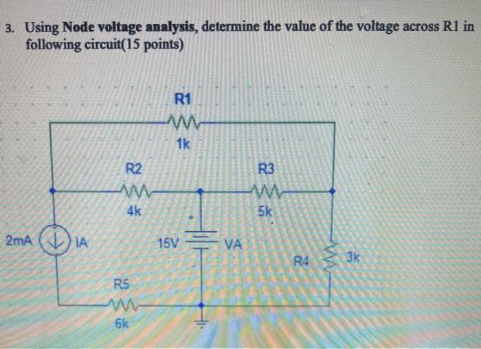 Solved 3. Using Node voltage analysis, determine the value | Chegg.com
