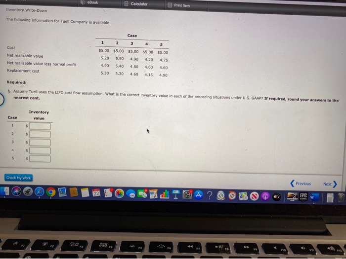 Solved eBook Calculator Print item Inventory Write-Down The | Chegg.com