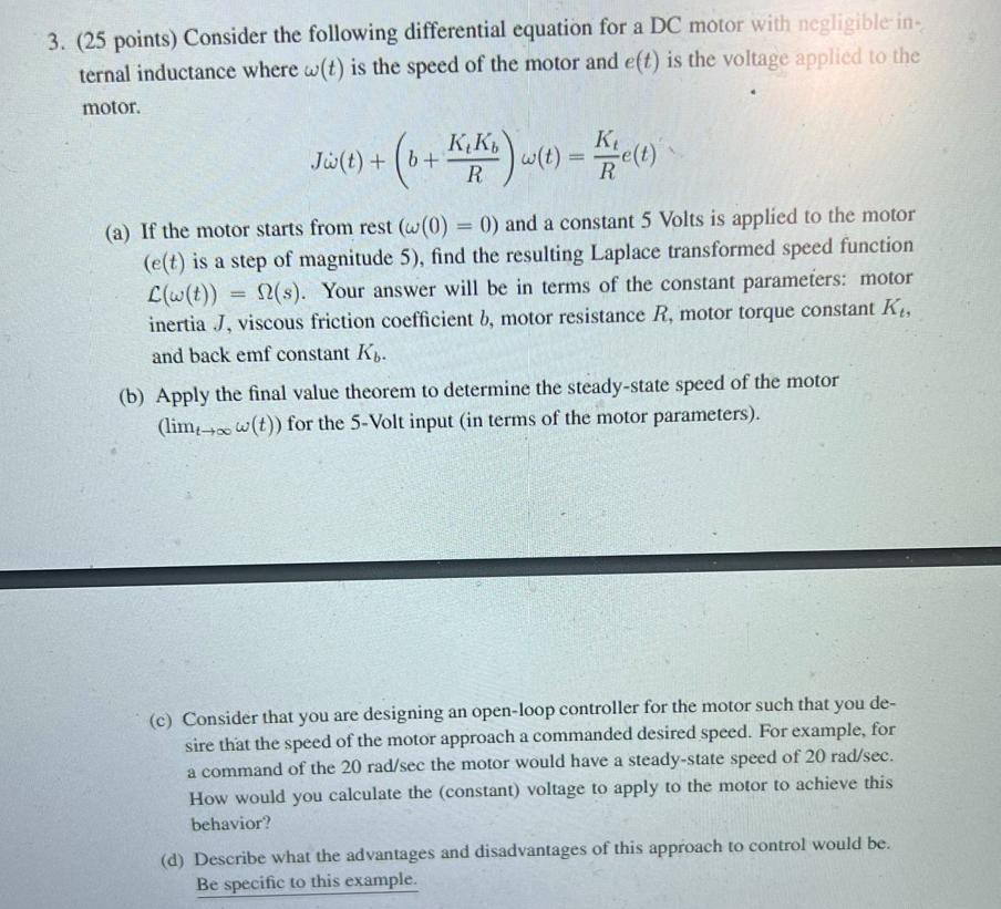 Solved ( 25 ﻿points) ﻿Consider the following differential | Chegg.com