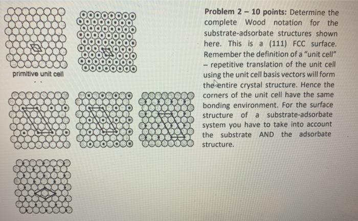 Solved primitive unit cell Problem 2 - 10 points: Determine | Chegg.com