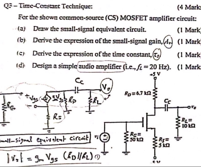 Solved GE-Time-Constant Technique: (4 Marks For the shown | Chegg.com