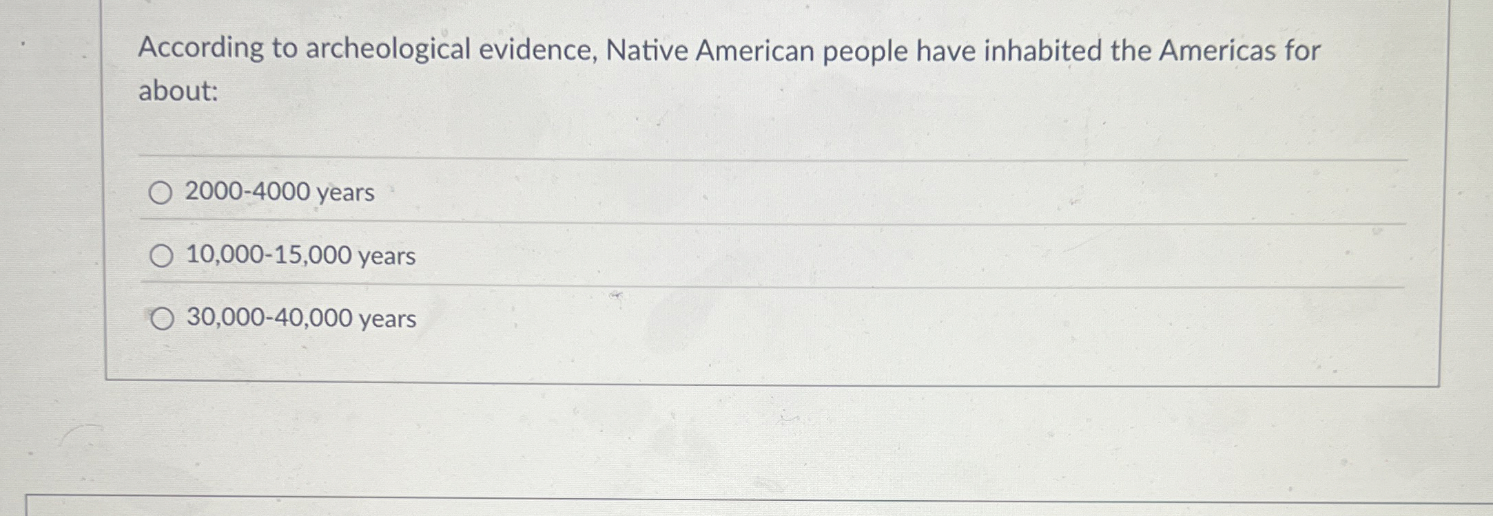 Solved According to archeological evidence, Native American | Chegg.com