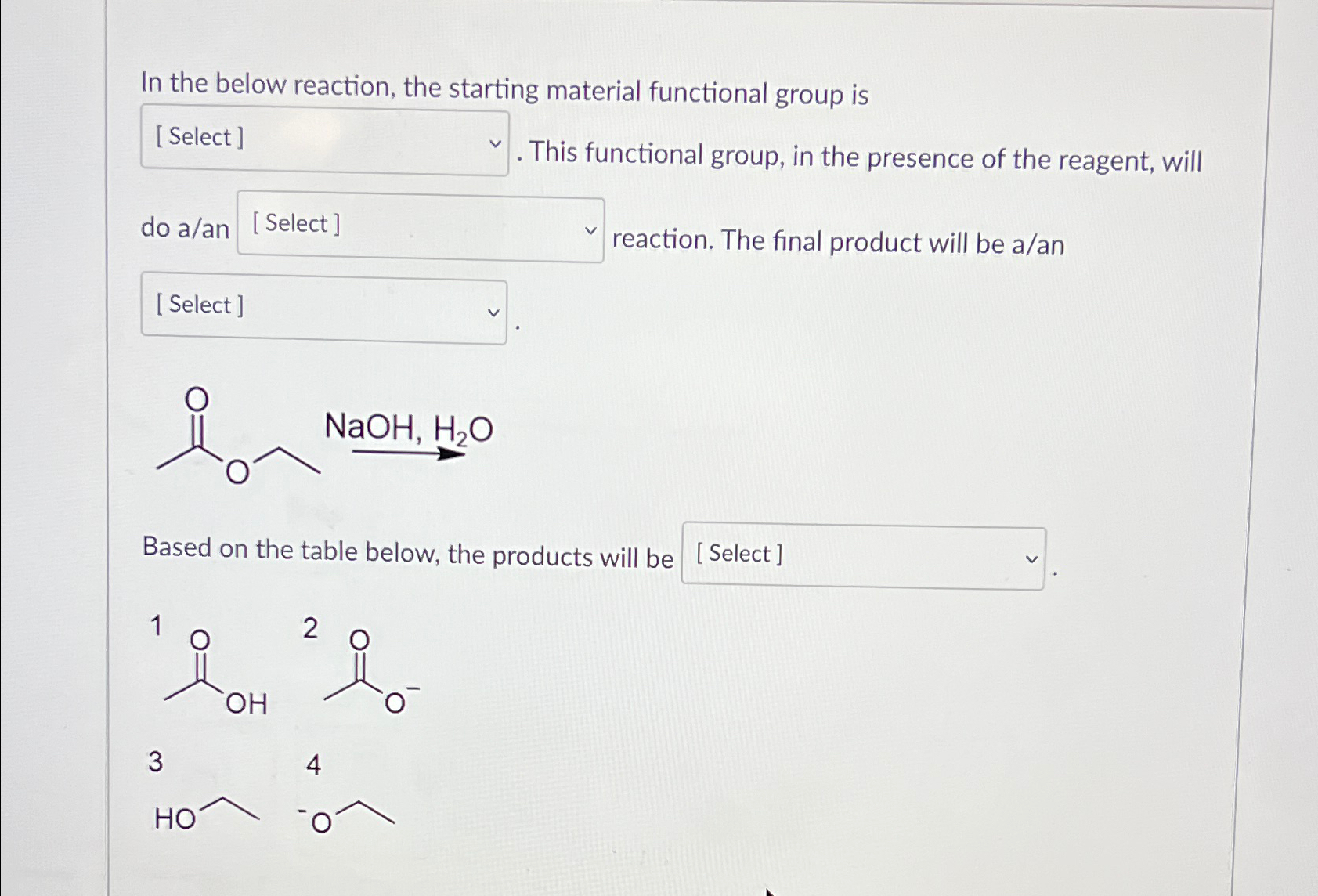 Solved In the below reaction, the starting material | Chegg.com