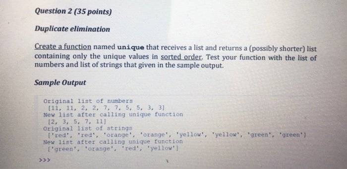 Solved Question 2 (35 points) Duplicate elimination Create a | Chegg.com
