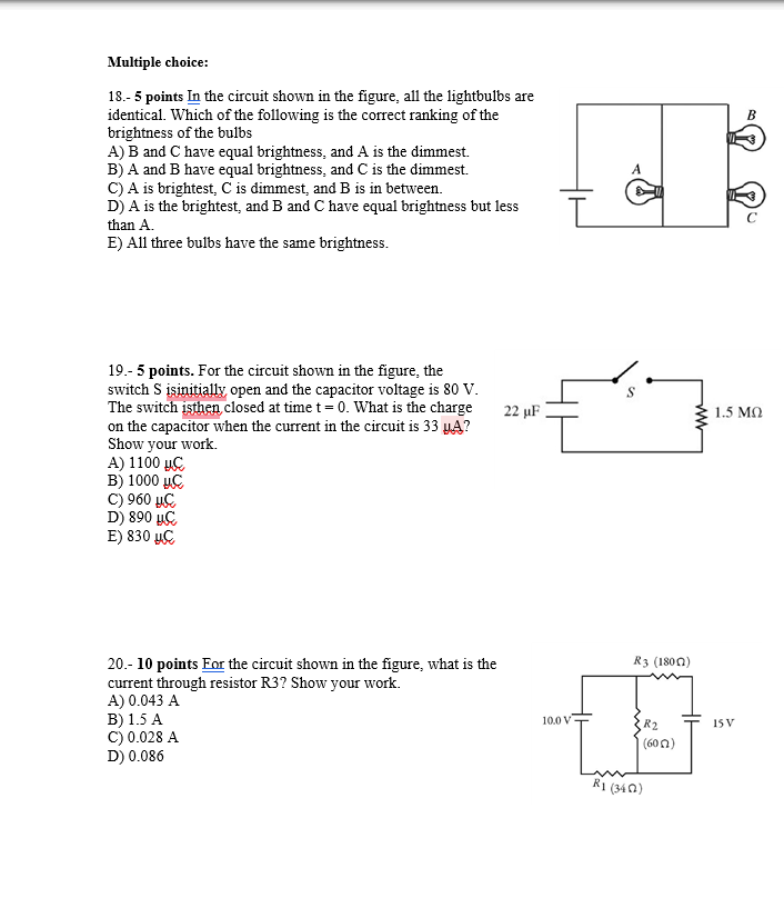 Solved Multiple choice:18.- \( \mathbf{5} \) ﻿points In the | Chegg.com