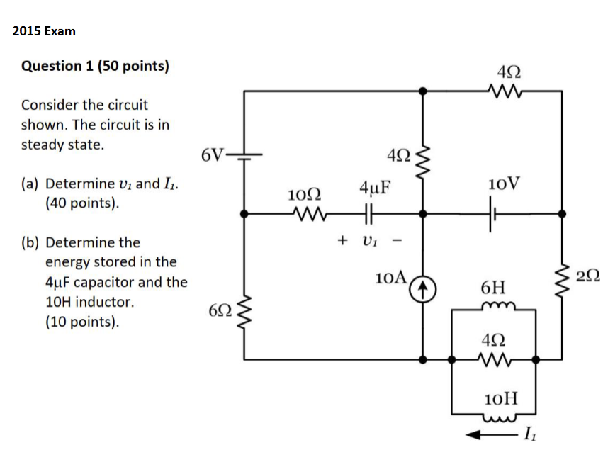 2015 ﻿Exam Question 1 (50 ﻿points) ﻿Consider the | Chegg.com