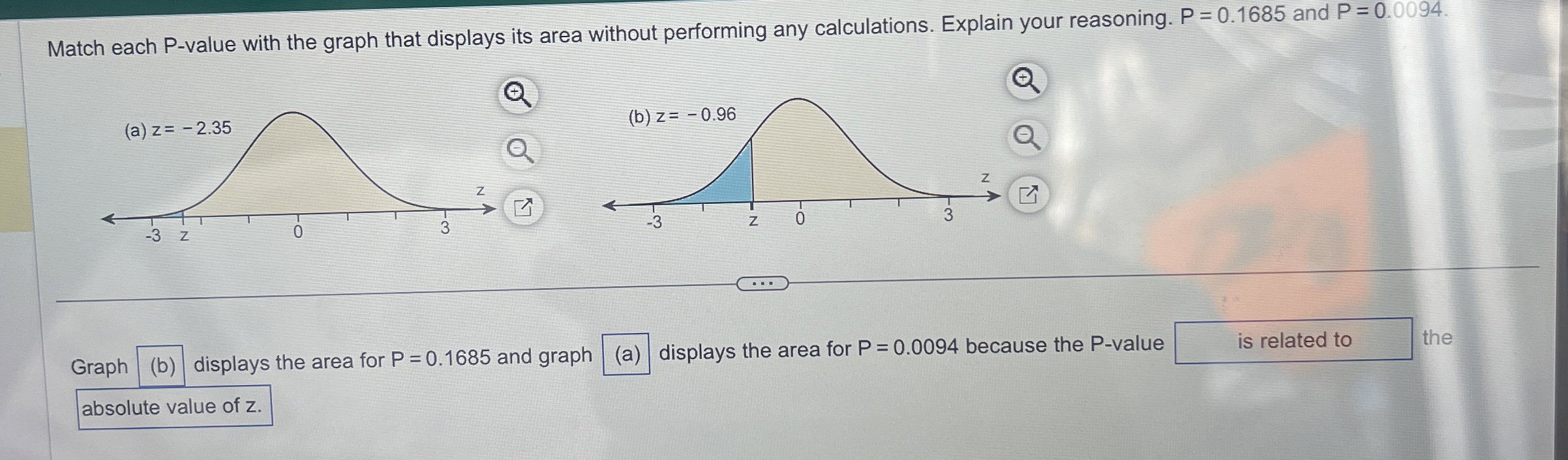 Solved Match each P-value with the graph that displays its | Chegg.com