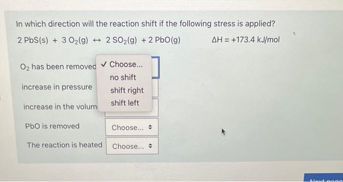 Solved In which direction will the reaction shift if the | Chegg.com