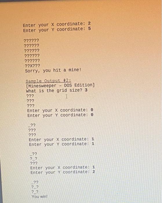 Solved Assignment 6C: Minesweeper - Simplified. For many | Chegg.com