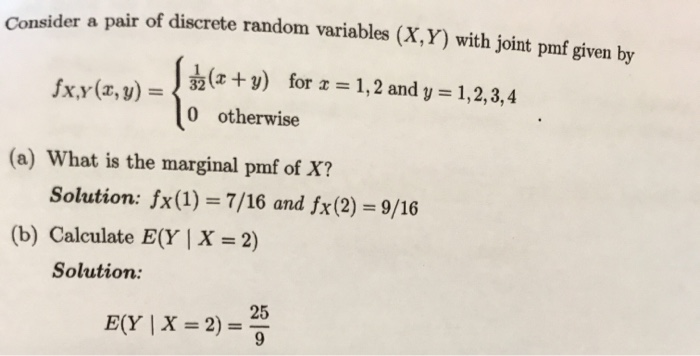 Solved Consider a pair of discrete rand pair of discrete | Chegg.com