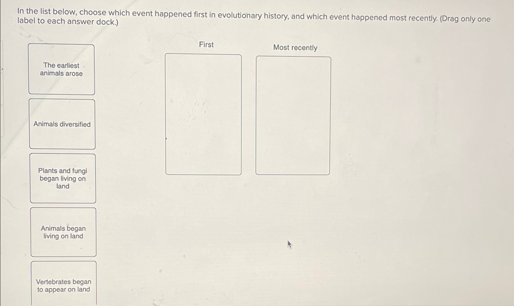 Solved In the list below, choose which event happened first | Chegg.com