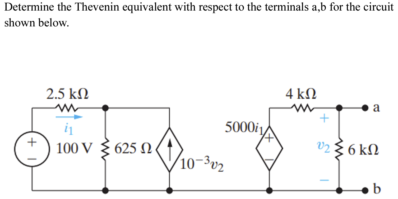 Solved Determine the Thevenin equivalent with respect to the | Chegg.com