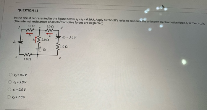 Solved QUESTION 13 In the circuit represented in the figure | Chegg.com