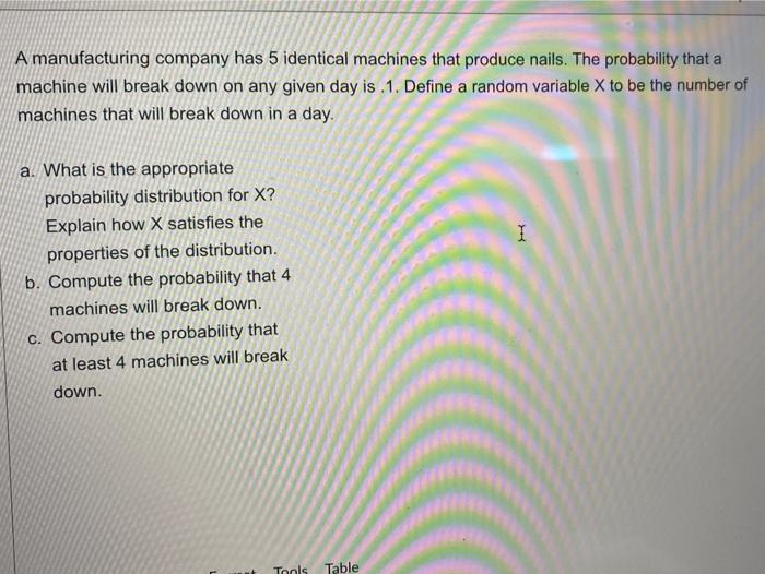 Solved A manufacturing company has 5 identical machines that | Chegg.com