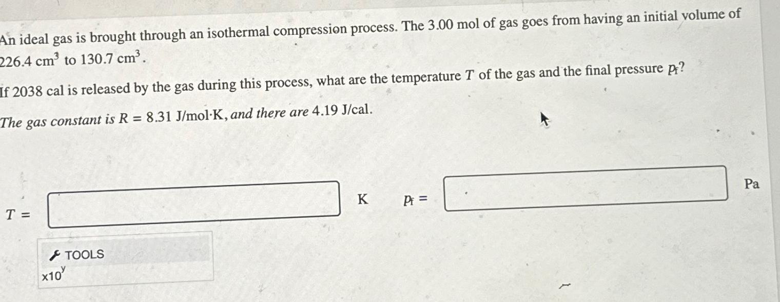 Solved An ideal gas is brought through an isothermal | Chegg.com