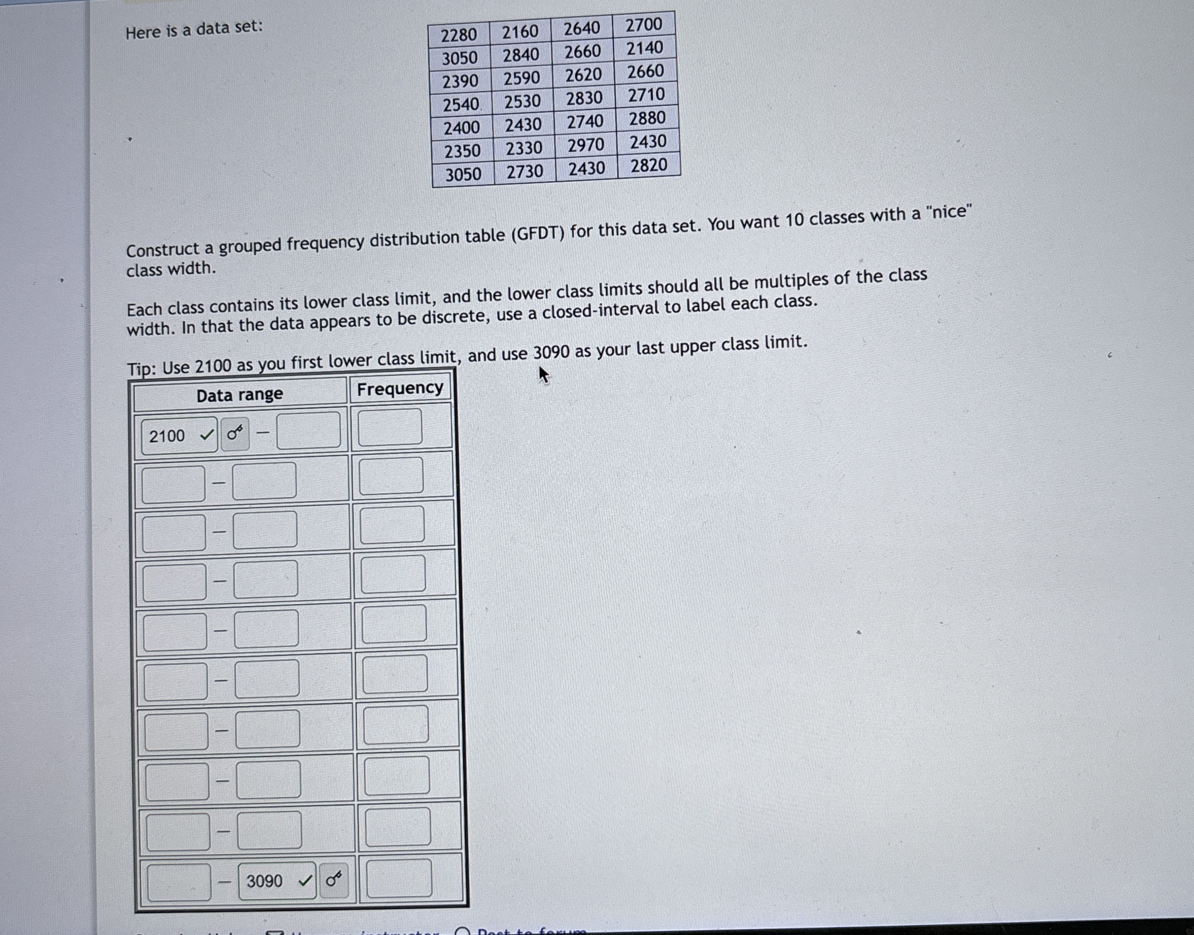 Solved Here is a data | Chegg.com