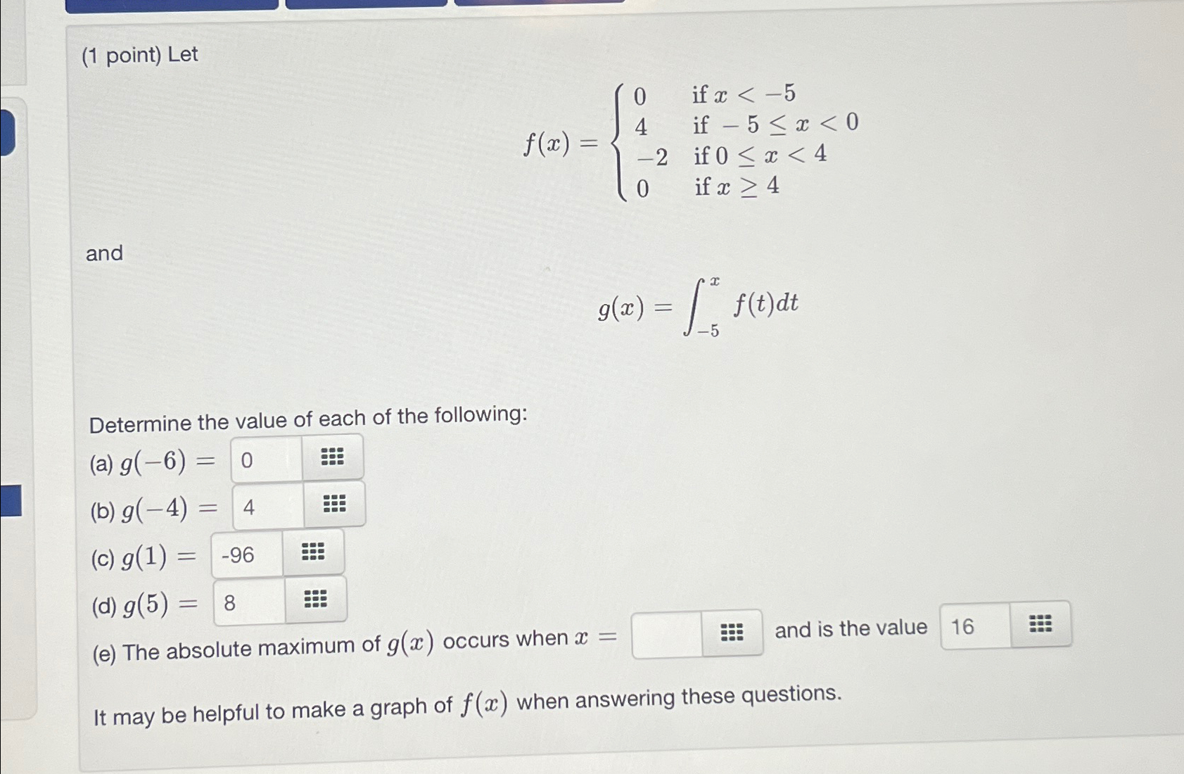 Solved (1 ﻿point) | Chegg.com