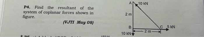 Solved P4. Find the resultant of the system of coplanar | Chegg.com