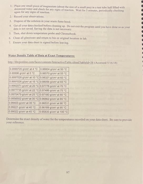 Solved Calorimeter Set-up Instructions: The calorimeter | Chegg.com