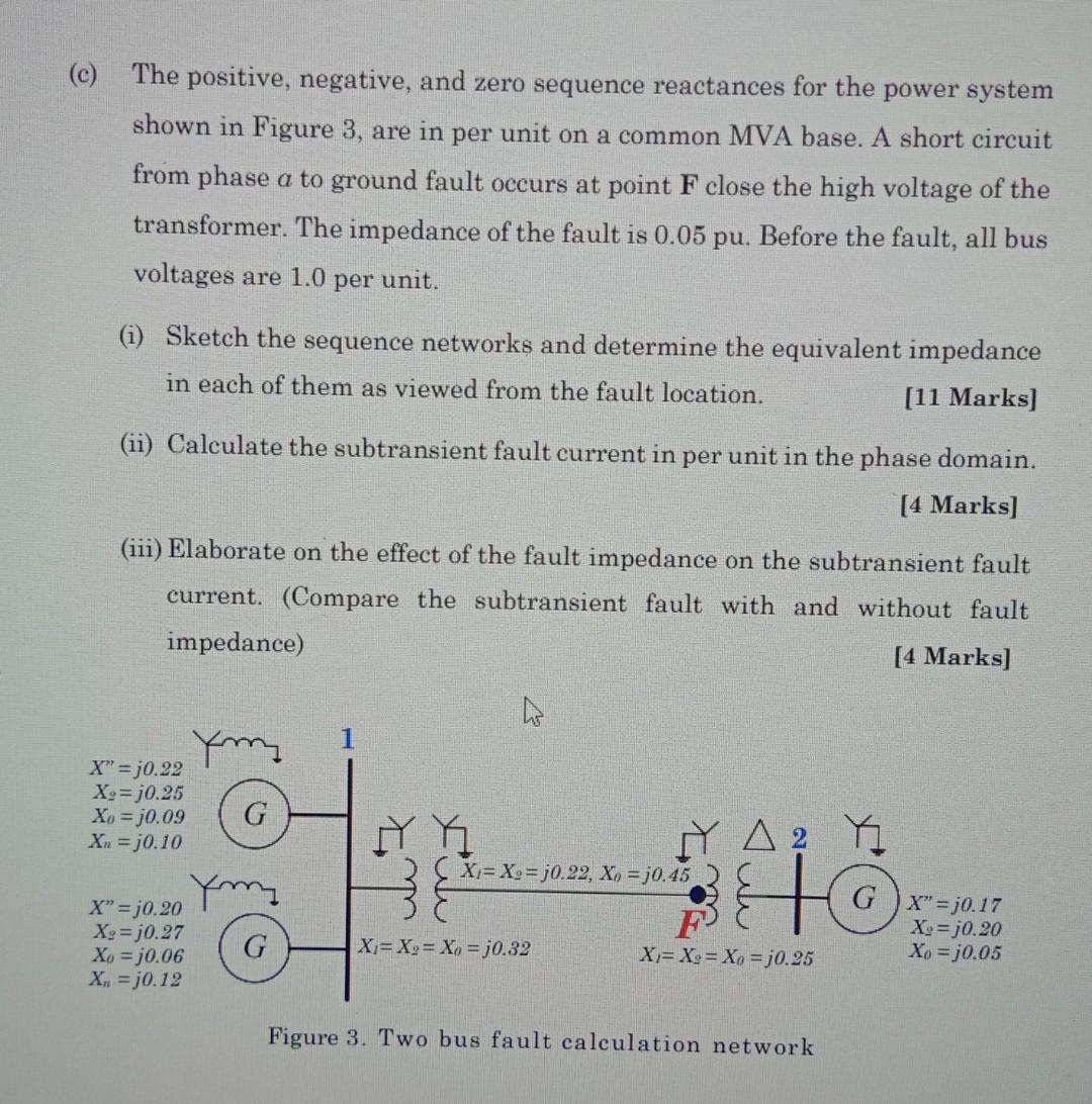 Solved (c) The positive, negative, and zero sequence | Chegg.com