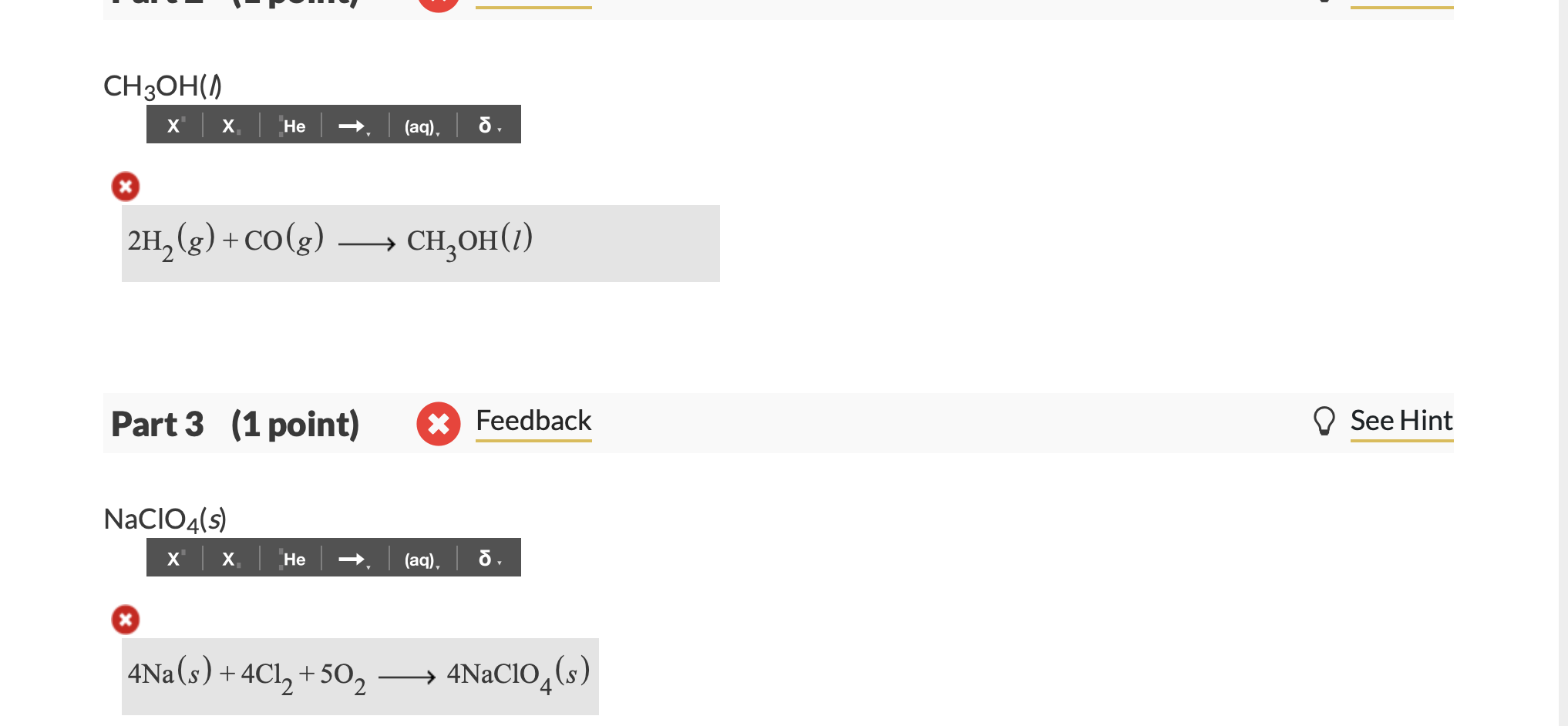 Solved 08 ﻿Question (3 ﻿points)Write formation reactions for | Chegg.com