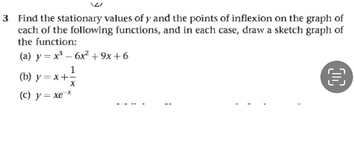 Solved 3 ﻿Find the stationary values of y ﻿and the points of | Chegg.com