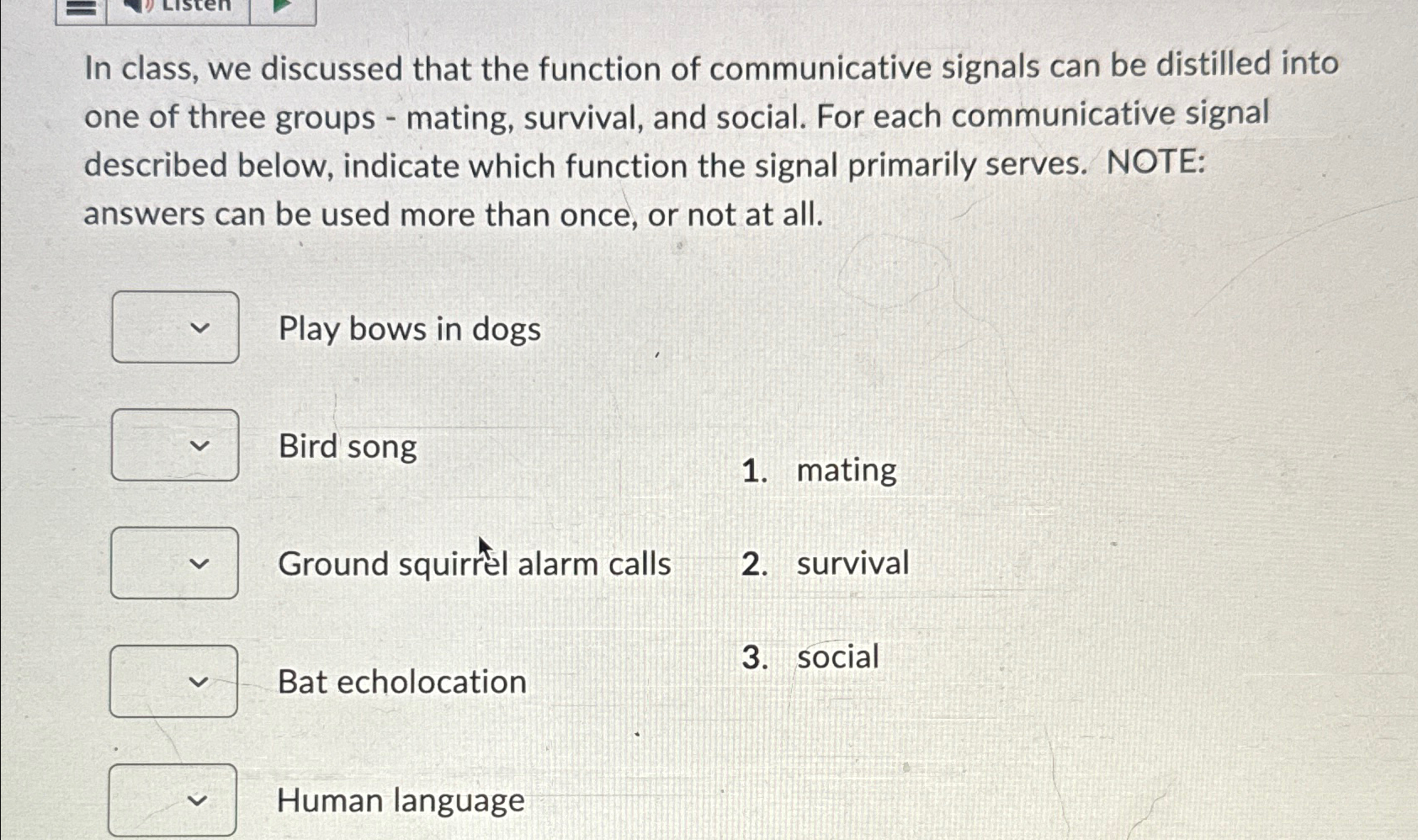 Solved In class, we discussed that the function of | Chegg.com