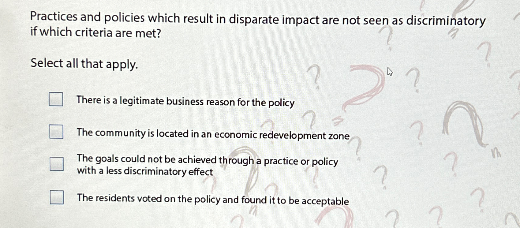 Solved Practices and policies which result in disparate | Chegg.com