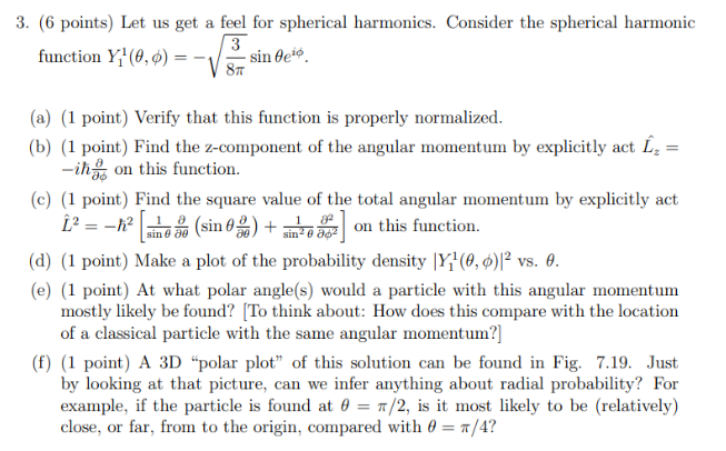 Solved Let us get a feel for spherical harmonics. Consider | Chegg.com