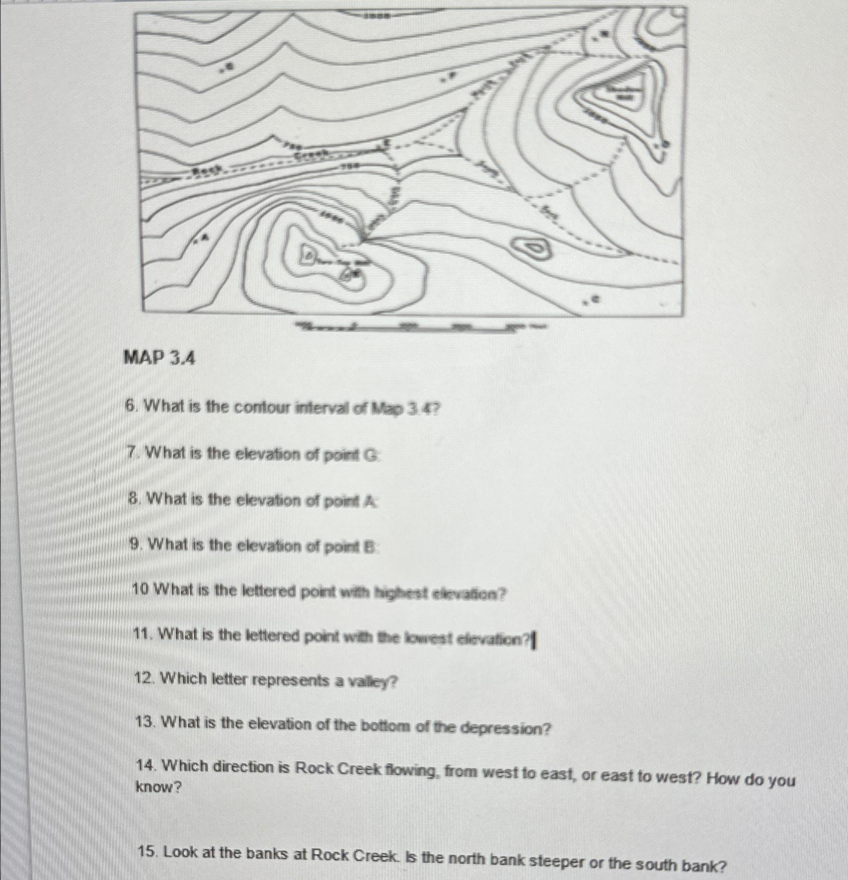 Solved MAP 3.46. ﻿What is the contour interval of Map | Chegg.com