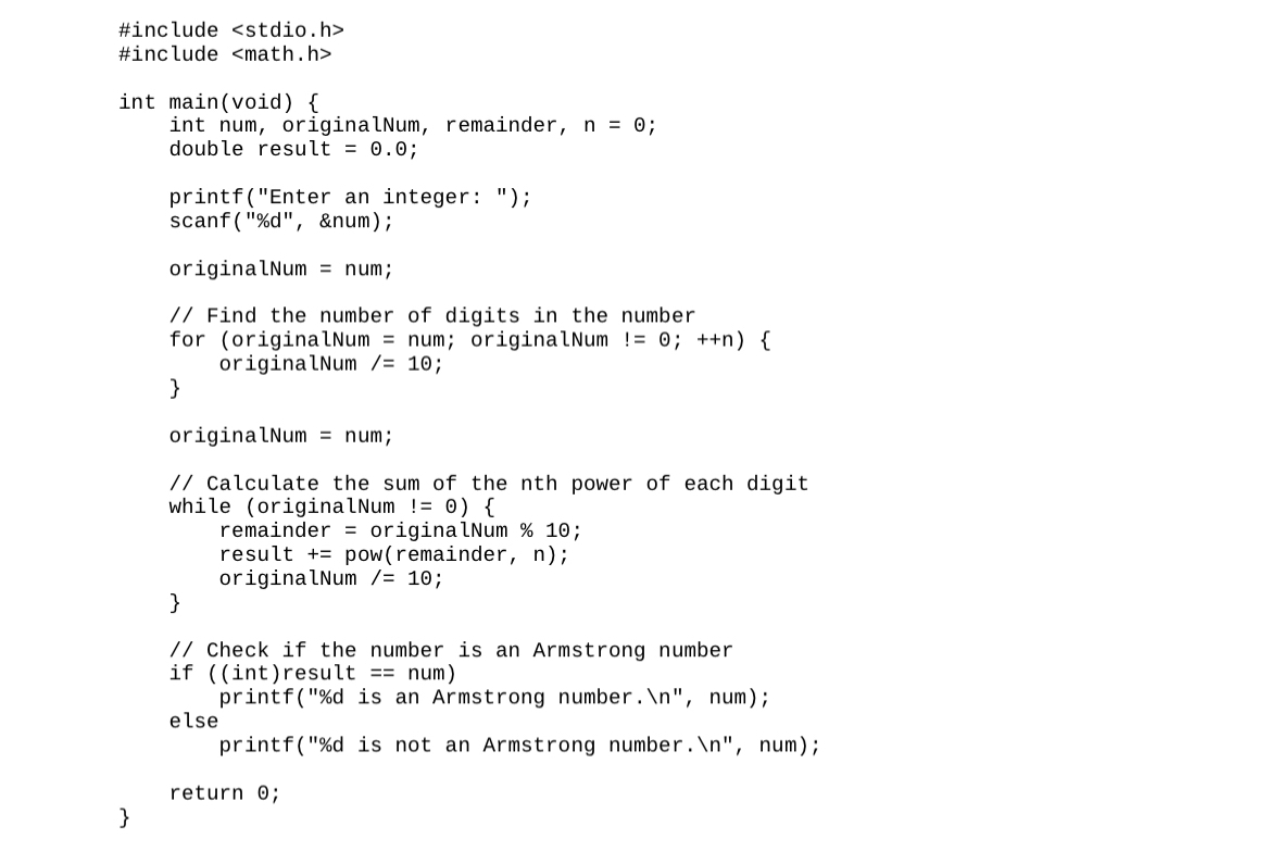 Solved , ﻿Re-write The following C program to count all | Chegg.com