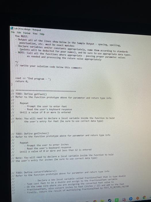 Solved Lab 24 no design Notepad File Edit Format View Help | Chegg.com