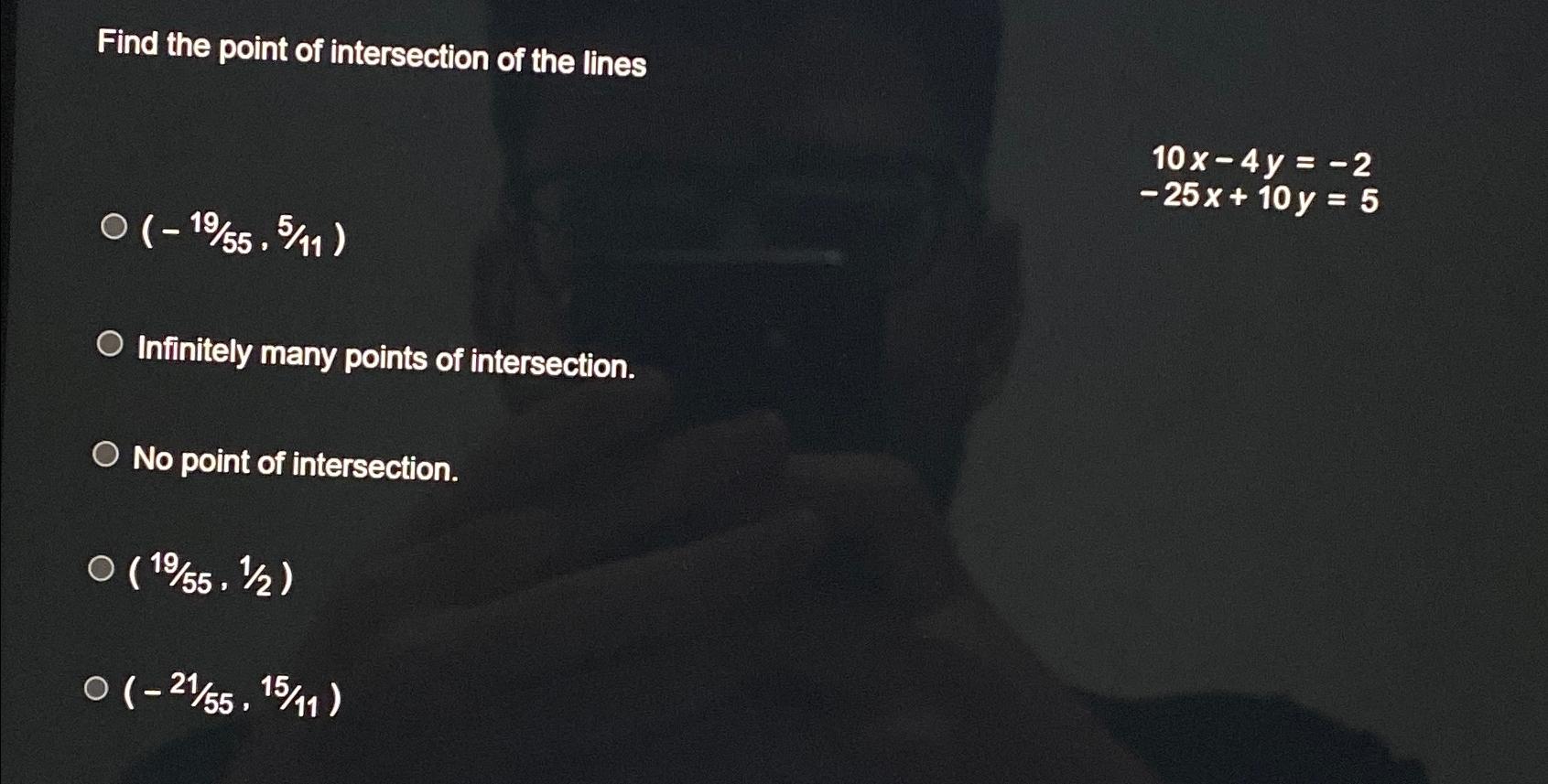 Solved Find the point of intersection of the | Chegg.com