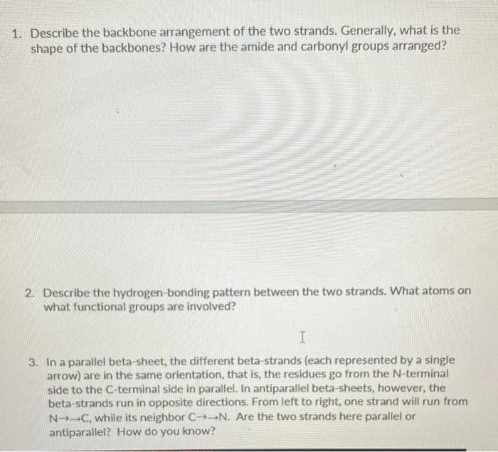 Solved S 1. Describe the backbone arrangement of the two | Chegg.com