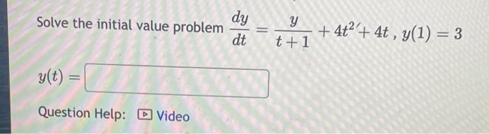 Solved Solve the initial value problem | Chegg.com