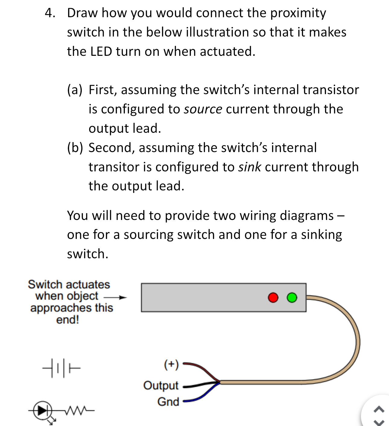 Draw how you would connect the proximity switch in | Chegg.com