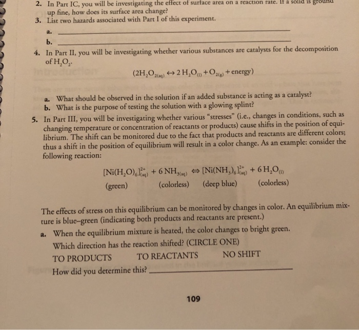 Solved 1. FACTORS THAT AFFECT THE RATE OF A CHEMICAL | Chegg.com Solved 1. FACTORS THAT AFFECT THE RATE OF A CHEMICAL | Chegg.com
