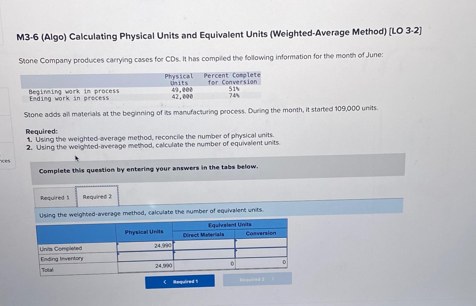 Solved M3-6 (Algo) ﻿Calculating Physical Units and | Chegg.com